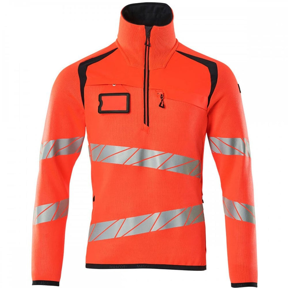19005 Hi Vis Accelerate Safe Knitted Jumper with half zip – MI Supplies ...